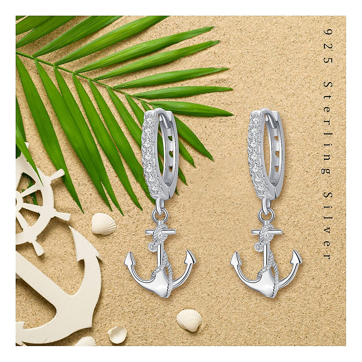 Anchor Earrings for Women Sterling Silver Anchor Studs Earrings Nautical Stud Earrings Small Minimalist Hypoallergenic Earrings for Women Birthday Christmas Gift