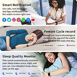 Popglory 2 Pack Smart Watch for Women & Men, 1.85'' Call Receive/Dial Smartwatch, Fitness Tracker with Blood Pressure/ure/SpO2/Heart Rate Monitor, Fitness Watch with 2 Straps for iOS & Android Phones