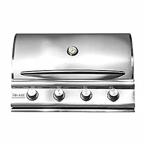 Blaze Prelude LBM 32-Inch 4-Burner Built-in Natural Gas Stainless Steel Grill with Flame-Stabilizing Grids, Heat Zone Separators, Drip Tray and Hood
