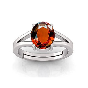 LMDPRAJAPATIS 7.25 carat Natural Gomed Lab Tested Astrological hessonite Gemstone adjustable Ring For