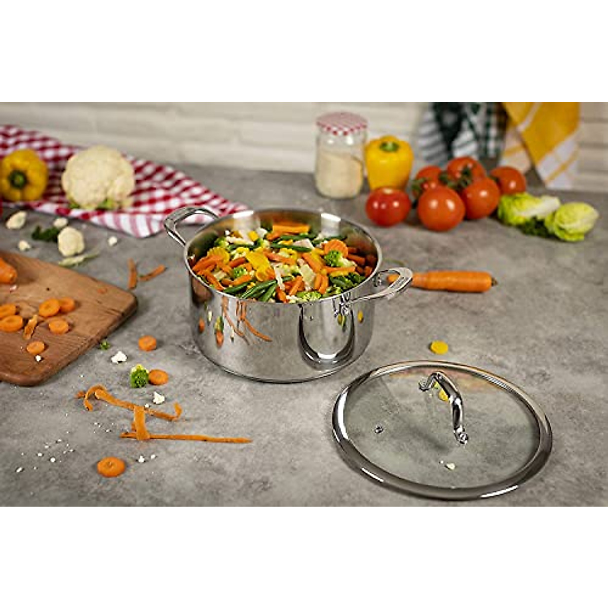 KUHN RIKON Allround 2-Piece Casserole Pot and Saucepan Set, Stainless Steel