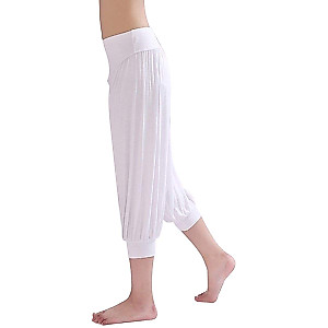 LKXHarleya Women Modal Harem Yoga Pants Loose Casual Fold Over Pilates Capri Pants Yoga Pants