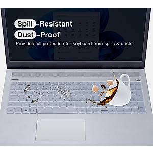 Keyboard Cover for HP Laptop 15.6 15-dw 15-dy 15-da/db 15-ef 15-bs/bw 15t 15z 15t-dy200 15t-dw300 15-db0011dx/HP Pavilion x360 15.6"/HP Envy 17 17.3 17t 17M 17-by 17-bs 17-bw/ca Keyboard Skin, Clear