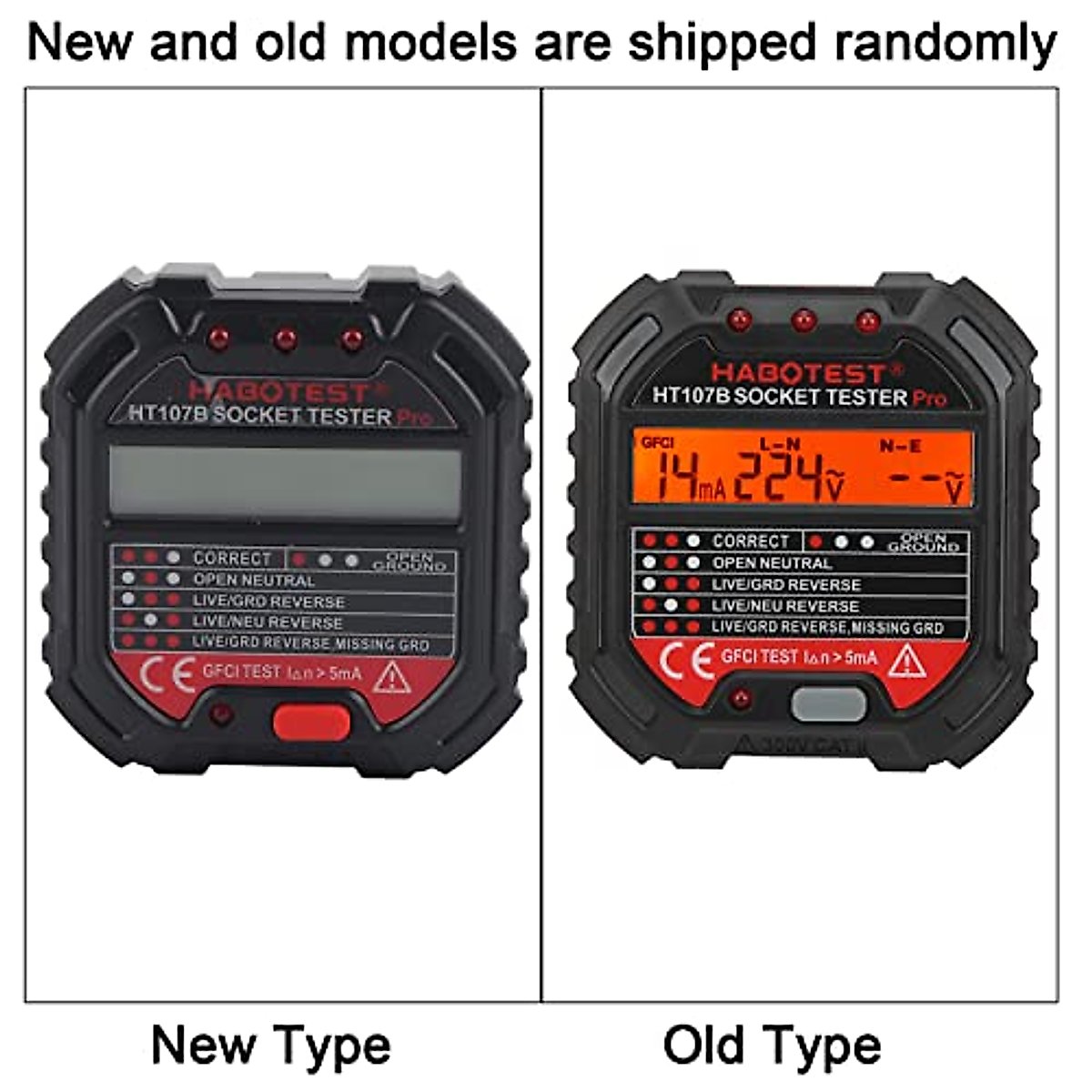 HT107B Socket Tester, US 90-250V Plug Breaker Finder with LCD Display Frequency Test Electric Circuit Detector