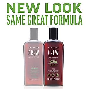 American Crew Shampoo, Conditioner & Body Wash for Men, 3-in-1, Tea Tree Scent, 33.8 Fl Oz