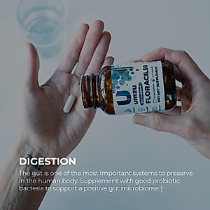 UMZU Floracil50 - 50 Billion CFU - Support Gut Health, Immune System & Digestion - With Lactobacillus reuteri, Lactobacillus rhamnosus & Bifidobacterium - 30 Day Supply - 30 Capsules