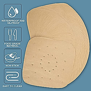 Jzzuuask Air Fryer Parchment Paper, Air Fryer Liners, 200pcs 8.5 Inch, Air Fryer Accessories, Perforated Parchment Paper for Air Fryer, No Burn, Easy Cleanup
