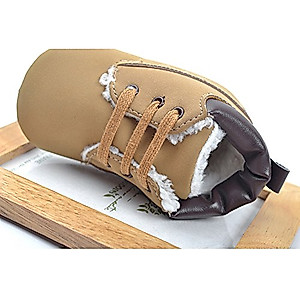 Baby Boy's Girls Warm Snow Short Boots First Walkers Shoes 0-18 Months(Brown,0-6months)