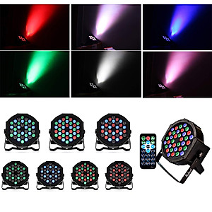 Kebert Par Lights, 36 Led DJ Stage Lights with Remote Control and DMX, 1W RGB Sound Activated Stage Lights, 9 Modes Par Led Flood Lights for Wedding Bar Party DJ Show -8 Pack