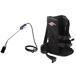 Flame King Propane Torch Kit (340,000 BTU) + Backpack Carrier for Propane Tank