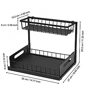 Under Sink Organizers and Storage, Under Sink Organizer, Under Sink Kitchen Rack, Pull-Out Home Organizers, 2-Tier Slide Out Sliding Shelf Under Cabinet Storage
