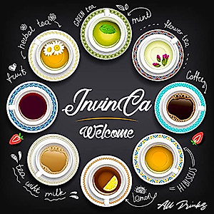 INVINCEA ONE-CLICK Travel Mug: Thermal Vacuum-Insulated Coffee Mug, Double-Wall Stainless Steel Durable Mug with a Leak Proof Lid for your Daily Hot/Cold/Ice Drinks; 16-oz Metal Cups. Black/Violet