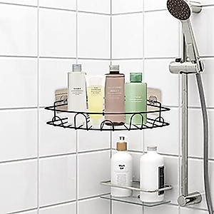 MRINDA 2 PACK Shower Organizer Caddy Hanging Dorm Organizers And Storage Shower Shelf Rack with 8 Traceless Adhesive Hooks