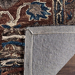 SAFAVIEH Aspen Collection Area Rug - 9' x 12', Charcoal & Light Brown, Handmade Boho Braided Tassel Wool, Ideal for High Traffic Areas in Living Room, Bedroom (APN112A)