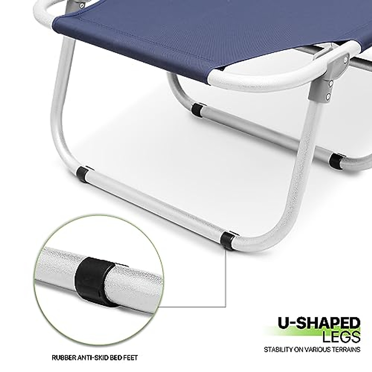 Magshion Ultralight Folding Tent Camping Cot Bed with Pillow Portable Design Comfort Small Collapsing Sleeping Bed Outdoor Traveling Picnic for Adults, Navy