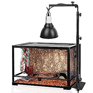 Adjustable Reptile Heat Lamp Stand for Terrarium Metal Light Stand 15 to 37.4 Inch Floor Lamp Holder Heating Light Bracket Light Hanger for Fixing Porcelain, Deep Dome or Wire Clamp Lamp Fixtures