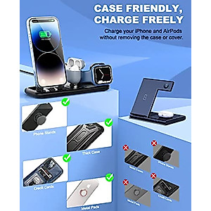 Foldable 3 in 1 Charging Station,18W Fast Charger Stand for Multiple Apple Devices Compatible with All iPhone, iWatch, Air Pods, Fast Charge Portable Travel Charger with QC3.0 Adapter