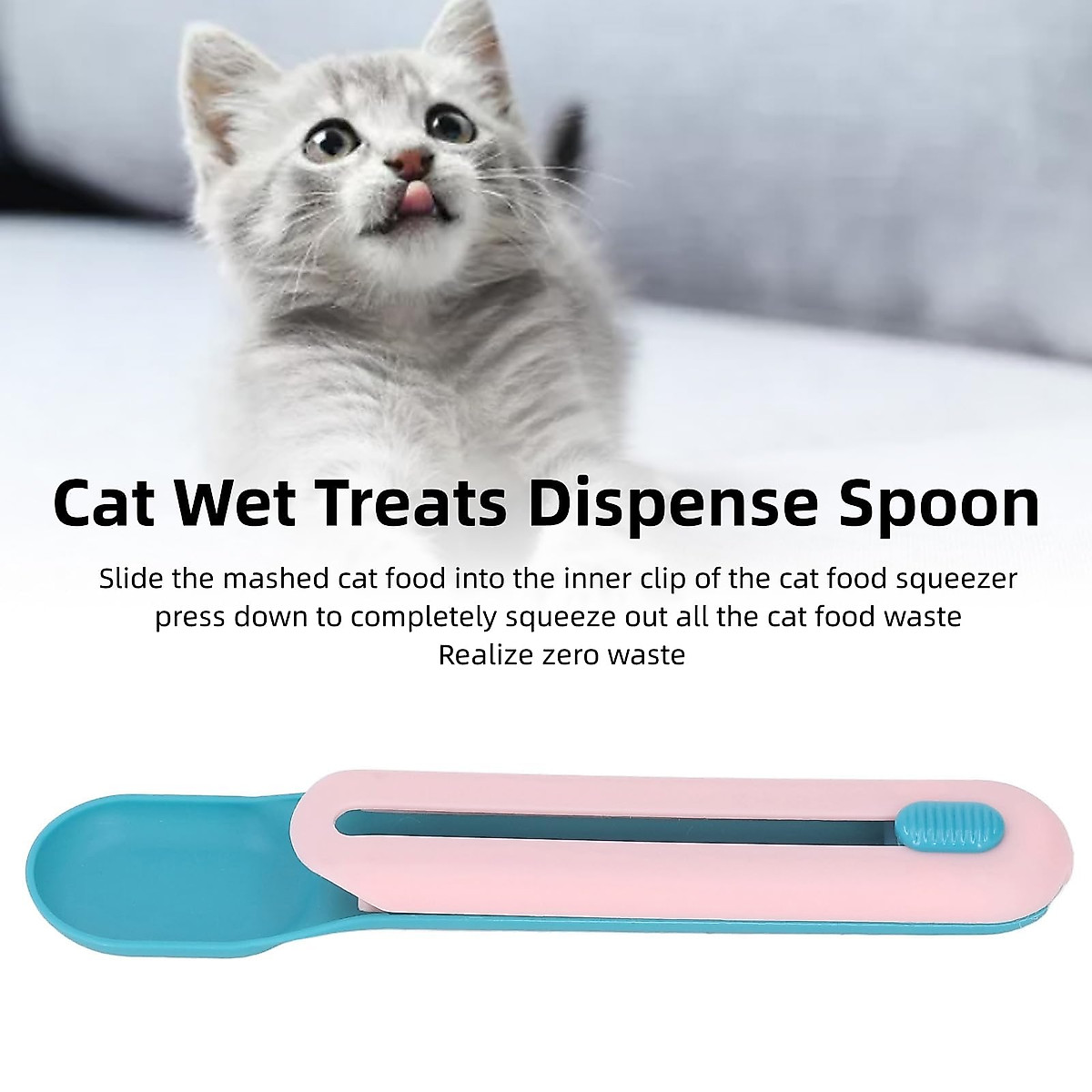 Cat Wet Treats Dispense Spoon, Treat Squeeze Spoon Cat Treat Dispenser Pet Liquid Snacks Feeder Spoon Squeezer for Cat Bar Treats(Pink)