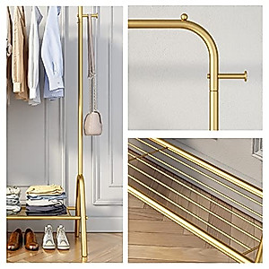 Thick forest Gold Clothing Rack Clothes Rack Garment Rack Heavy Duty Clothes Organizer Storage with Shelves