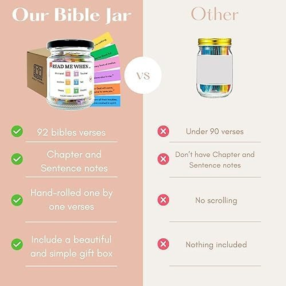 Bible Verse Jar, Bible Accessories Women, Inspirational Gifts for Women, Birthday Gifts for Women, Christian Gifts For Women, Religious Gifts for Women, Christian Easter Gifts for Women, Mom