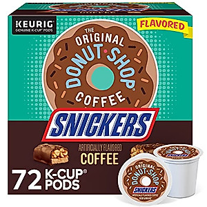 The Original Donut Shop Snickers, Keurig Single Serve K-Cup Pods, Flavored Coffee, 12 Count (Pack of 6)
