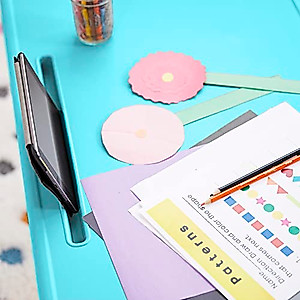 ECR4Kids Toddler Plus Desk and Chair, Kids Furniture, Cyan/Light Grey