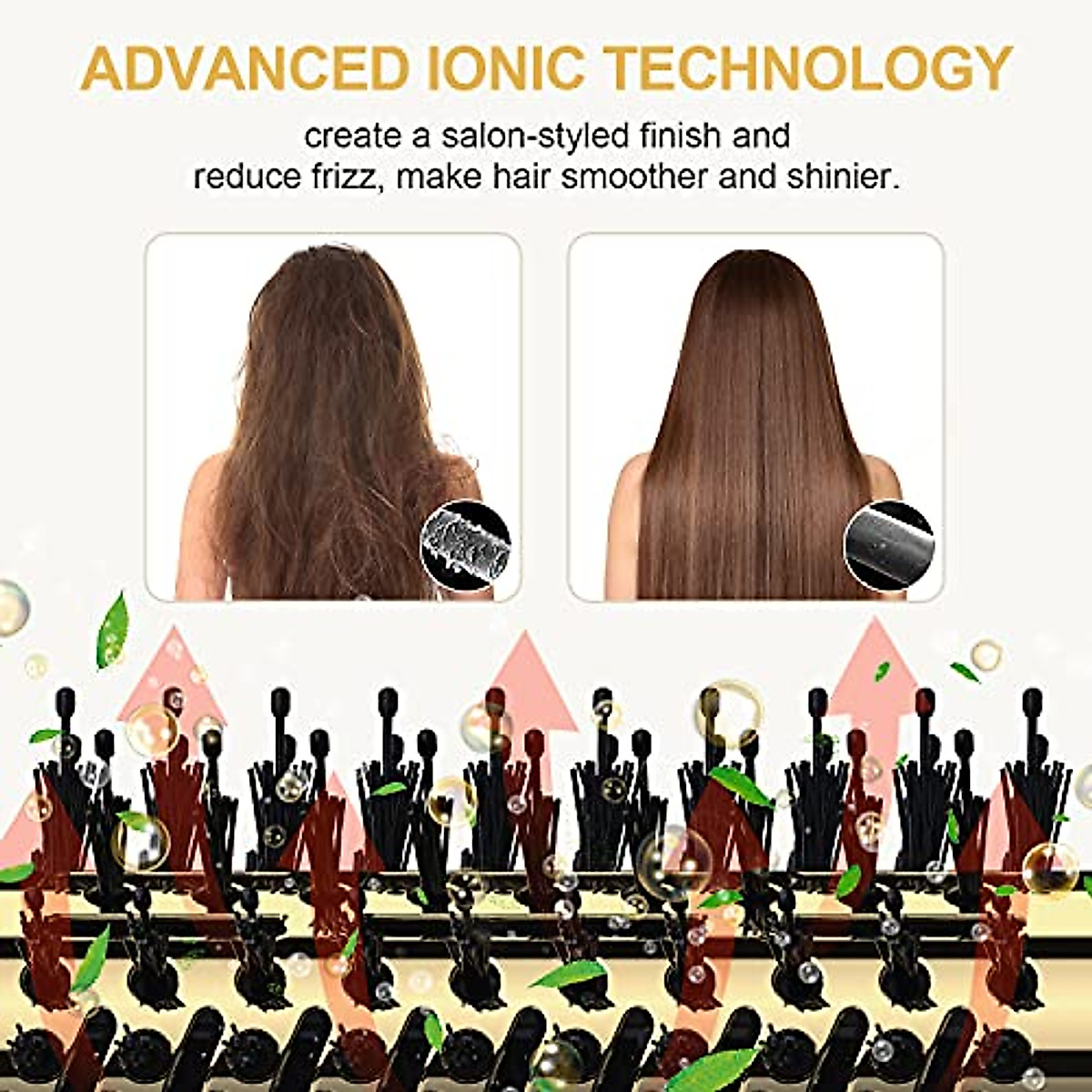 Hair Dryer Brush Blow Dryer Brush in One, Hair Dryer and Styler Volumizer Professional 4 in 1 Hot Air Brush, Negative Ion Anti-Frizz Blowout Hair Dryer Brush for Drying, Straightening, Curling, Salon