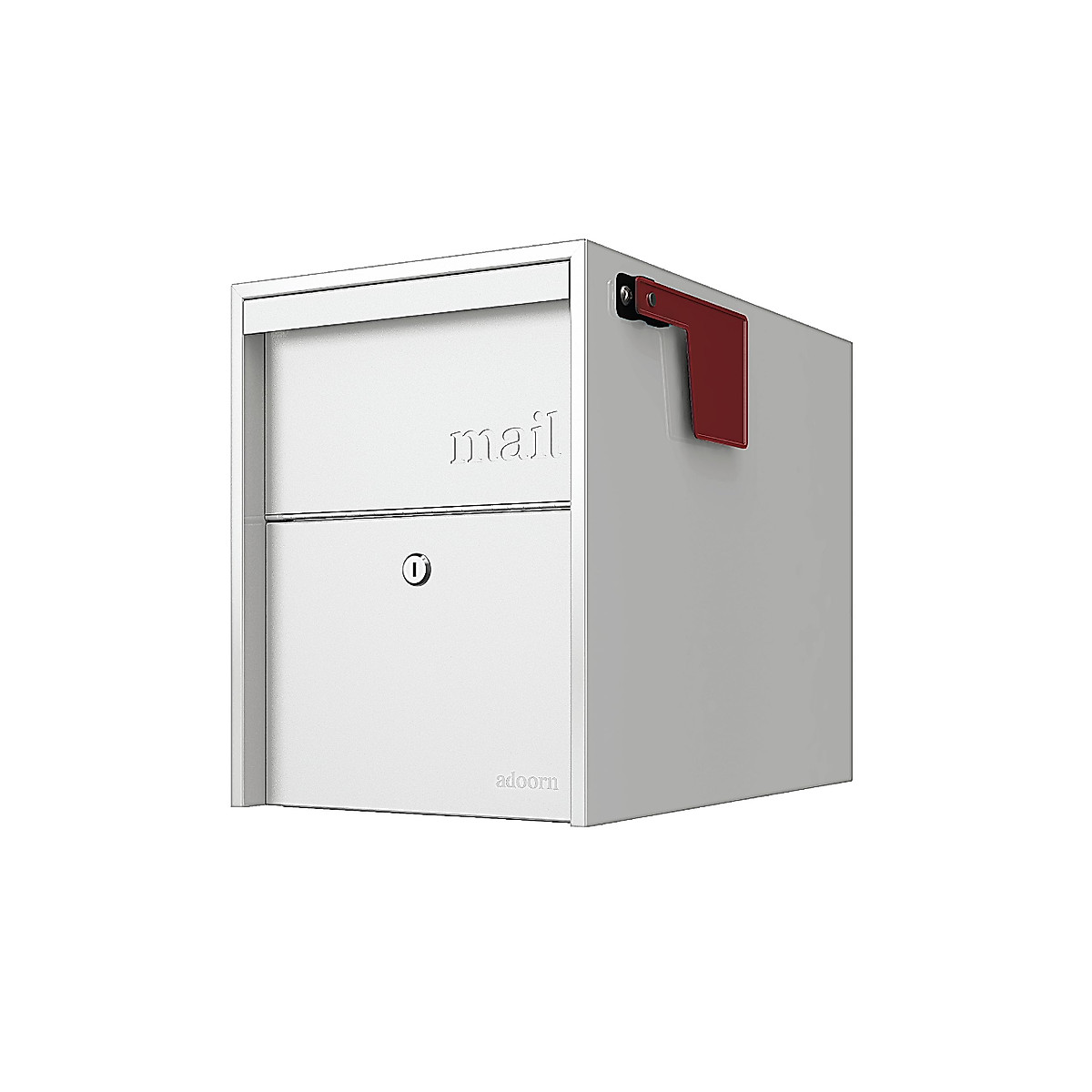 Adoorn Post Mount Mailbox, Large - Anti-Theft Locking Mailbox, Weatherproof Mailboxes for Outside The House, 15.5" H x 12" L x 18.5" D (White)