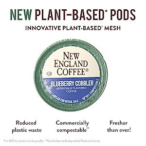 New England Coffee Blueberry Cobbler Medium Roast Single Serve Pods, 12ct Box (Pack of 6)