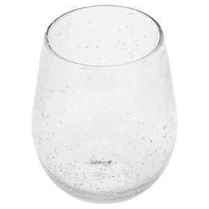 Tag True Living Bubble 14 ounce Glass Stemless Wine Tumbler Set of 6, Perfectly Clear