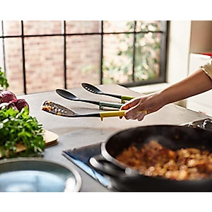 Joseph Joseph Duo 3-Piece Utensil Set with Integrated Tool Rests: Scratch-Free Use on Non-Stick Cookware, Includes Solid & Slotted Spoons and Turner, Heat-Resistant