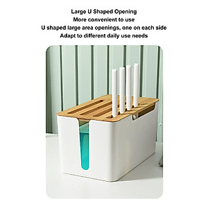 VBESTLIFE Large Space Router Storage Box with Multi Hole Bit, Cover, Neat Organization for Router, TV Box Components, Media Equipment