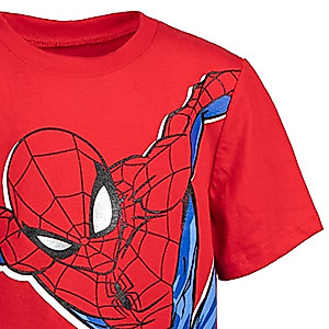 Marvel Avengers Spider-Man Little Boys T-Shirt French Terry Shorts Blue/Red 6