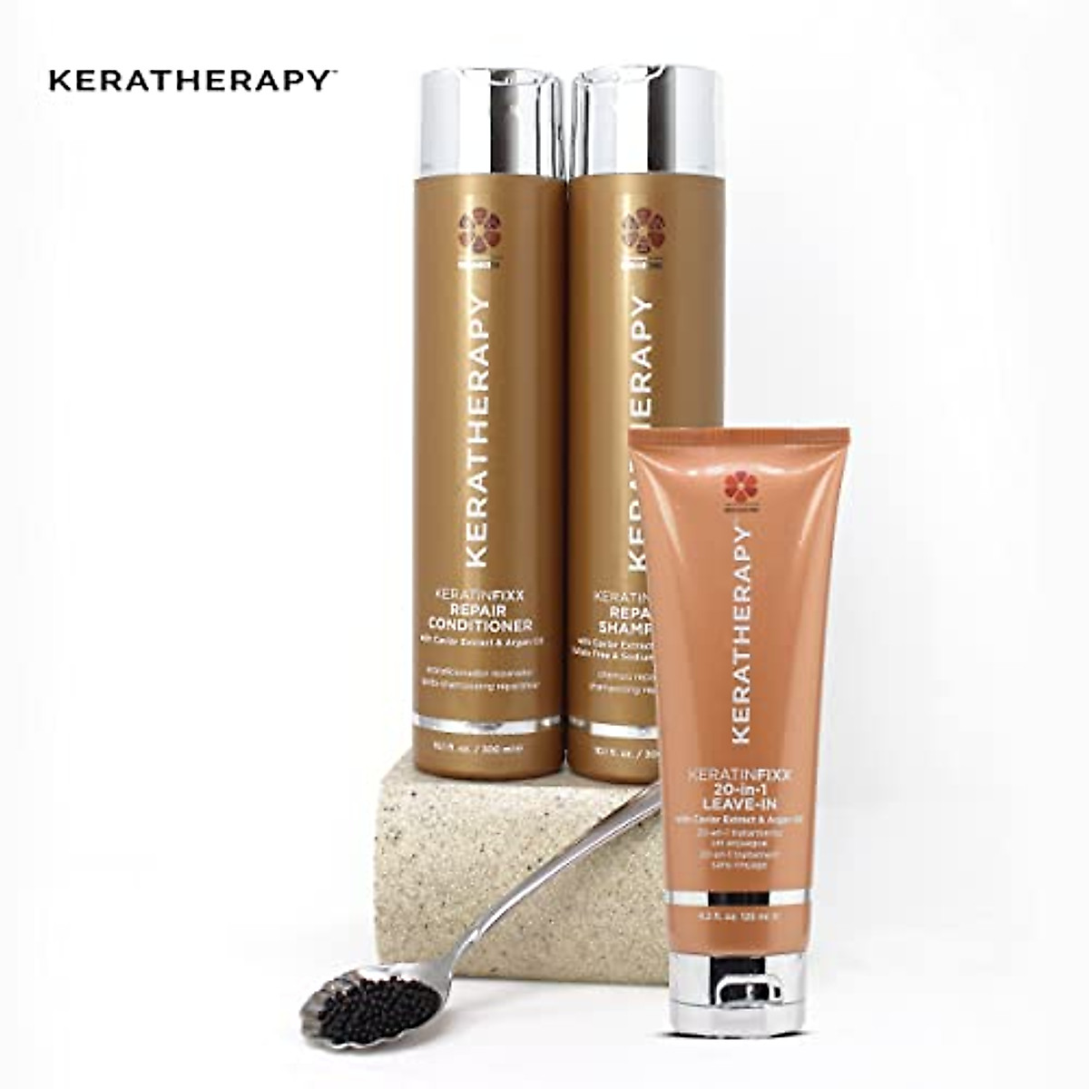 KERATHERAPY Keratin Infused KeratinFIXX Repair Conditioner, 33.8 fl. oz., 1000 ml - Repair Conditioner for Dry, Damaged or Frizzy Hair with Caviar Extract, Argan Oil & Kerabond to Repair Breakage