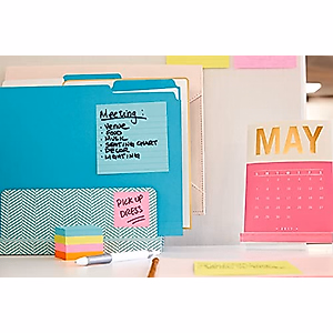 Post-it Super Sticky Notes, 4x4 in, 6 Pads, 2x the Sticking Power, Supernova Neons, Bright Colors, Recyclable (675-6SSMIA)