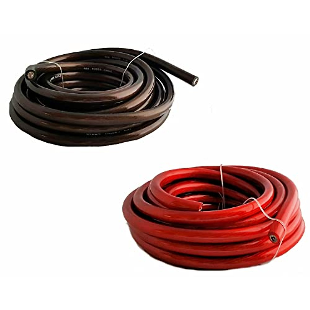 IMC Audio 1/0 Gauge AWG CCA Power Ground Wire Cable (5ft Black & 5ft Red) Welding Wire, Battery Cable, Automotive RV Wiring, Car Audio Speaker Stereo 0 Gauge Power Wire 10 Feet Total