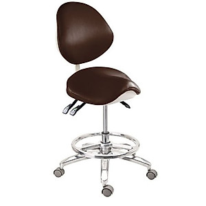 APHRODITE® PU Leather Deluxe Mobile Chair Saddle-1 Doctor's Stool with Circle Sold by East Dental …