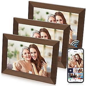 MaxAngel 3 Pack Digital Photo Frame 10.1 Inch WiFi Electronic Picture Frame IPS Touch Screen HD Display 32GB Storage SD Card Slot Auto-Rotate Slideshow Share Videos Photos Remotely Via Uhale App