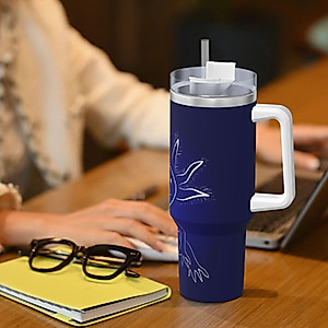 Funny White Axolotl 40oz Tumbler With Handle And Straw Insulated Tumblers Leak Proof Double Walled Stainless Steel Travel Mug pattern7