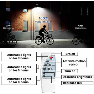 Bryopath Solar Street Lights Outdoor【2 Pack】, Parking Lot Lights 600W, 24000LM Motion Sensor Dusk to Dawn Lights Outdoor Street Lights with Remote Control for Home Park Garage Garden Yard