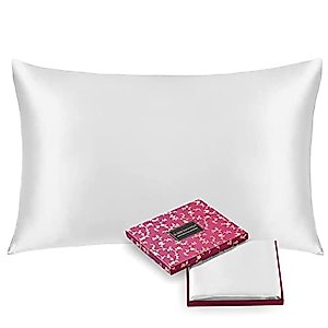 100% Mulberry Silk Pillowcase for Hair and Skin Health, Hidden Zipper, 22 Momme, Both Sides Smooth, Breathable and Natural, Machine Washable, Sleep Mantra (King, Pure White)