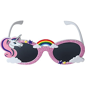 Dazmers Magical Unicorn Stuffed Animals Gift Set - 15" - Plush Unicor with Pink Sunglasses, Purse, Sparkling Gem Stones, Glitter, and 5 Markers - Perfect for Girls Who Love Unicorns, Stuffed Plushie