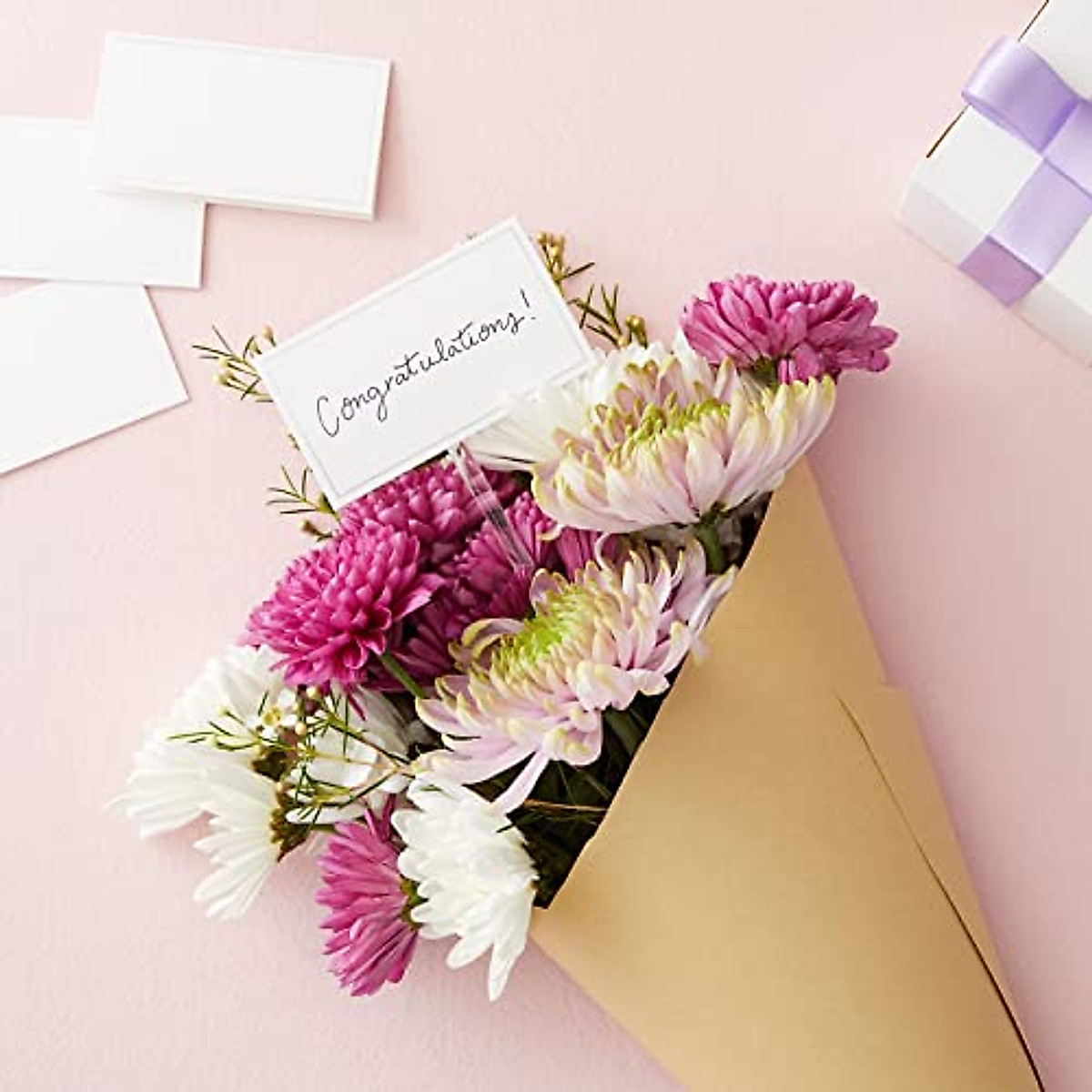 100 Pack Name Cards for Table Setting, Tent Place Cards with Silver Foil Border for Wedding, Banquets, Events, Reserved Seating Dinner Place Cards Blank (3.5 x 2 In)