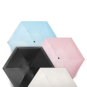 AFULILI Small Compact Travel Umbrella UV Protection Mini Umbrella Perfect for Travel Lightweight Portable Parasol Outdoor Sun & Rain Umbrellas(Black)