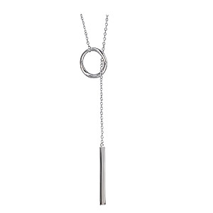 S.Leaf Choker Necklace for Women Gold Plated Necklace Bar Necklace for Women Sterling Silver Dainty Gold Necklace for Women(06_Lariat_Silver)