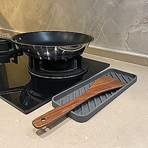 Lenphsco Silicone Kitchen Sink Organizer Tray Extended(12" x 4") Sponge Holder for Kitchen Sink, Bathroom Soap Dispenser Tray (2 Pack, Black)