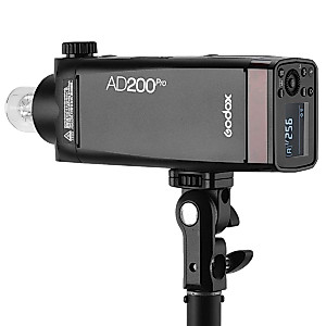 GODOX AD200Pro AD200 Pro with BD-07 Barn Door Honeycomb Grid 4 Color Filter Kit, Standard Reflector with Soft Diffuser, 200W 2.4G Flash Strobe, 1/8000 HSS, 500 Full Power Flashes, 0.01-2.1s Recycling