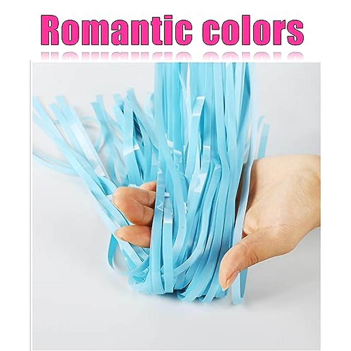 Vanujoy 3pcs Macaron Light Blue Tinsel Foil Fringe Backdrop Curtains 2024 Graduation Party Decoration - Party Door Wall Streamer Photo Backdrop for Birthday Wedding Engagement Bridal Shower Decoration