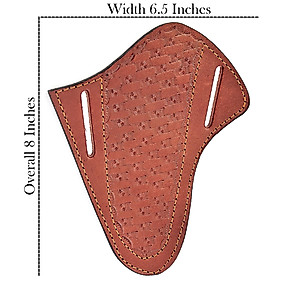 Handmade Leather Knife Sheath for Belt, Slanted Pancake Sheath, Tooled Leather Sheath, Beautiful Cow Boy 6 to 8 inches Skinner Knife Leather Cover, 100% Real Leather (Brown)