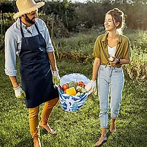 4 Pcs Boho Potato Grow Bags with Flap 5 Gallon Garden Planting Bag with Handles and Harvest Window Boho Garden Pots Thickened Tomato Planter for Potato Tomato Vegetable and Fruits